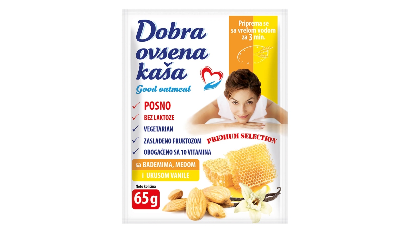 DOBRA ovsena kaša badem med vanila 65g - Cenoteka