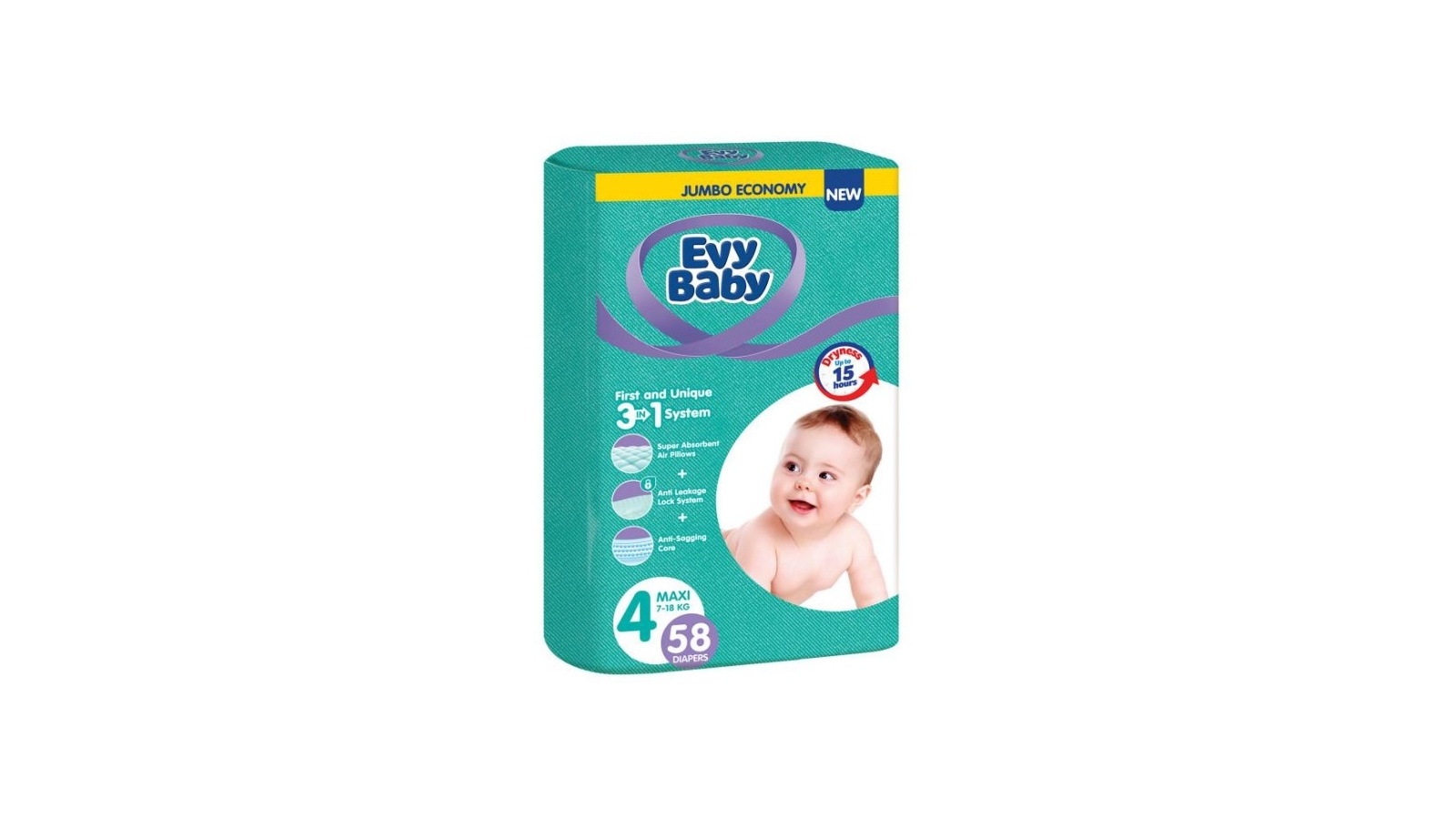 EVY BABY pelene 3u1 sistem 4 maxi 58kom - Cenoteka