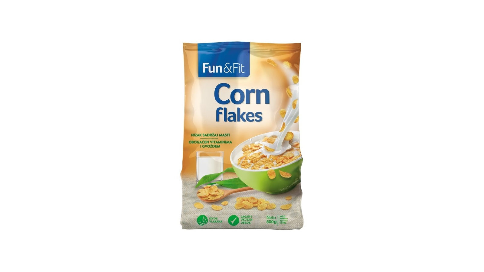 FUN & FIT Corn flakes 500g - Cenoteka