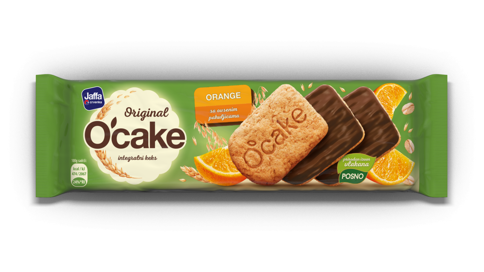 Keks JAFFA O'cake kakao i pomorandža 145g - Cenoteka