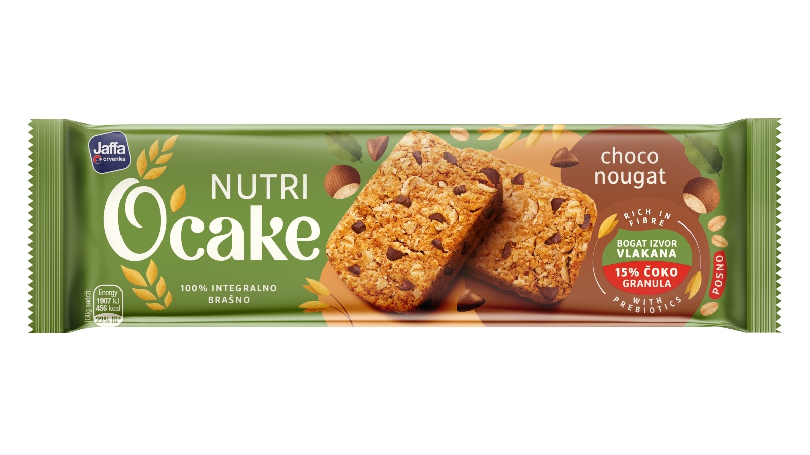 Keks JAFFA O'cake Nutri choco nugat 115g - Cenoteka