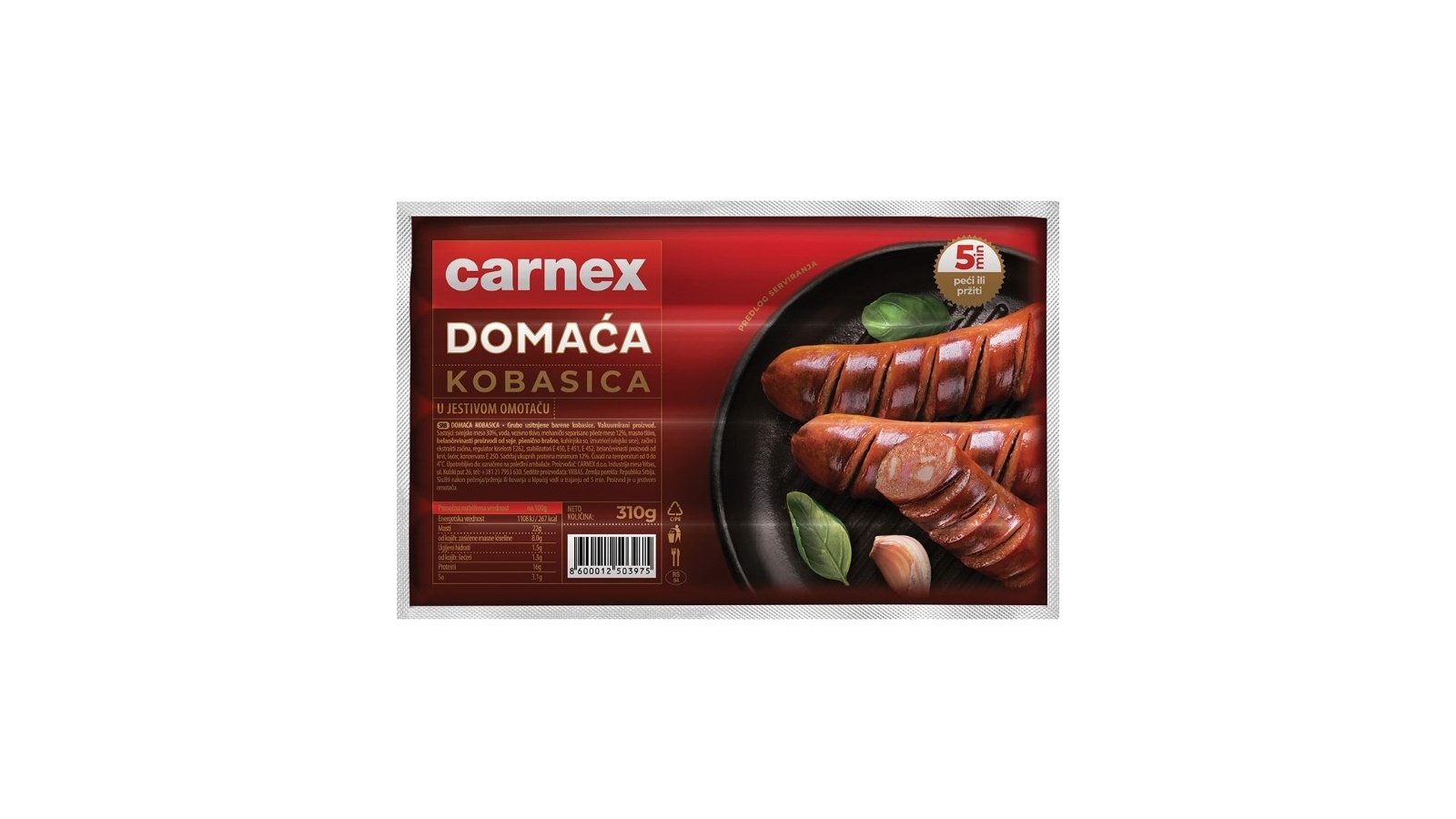 Kobasica CARNEX domaća 310g - Cenoteka