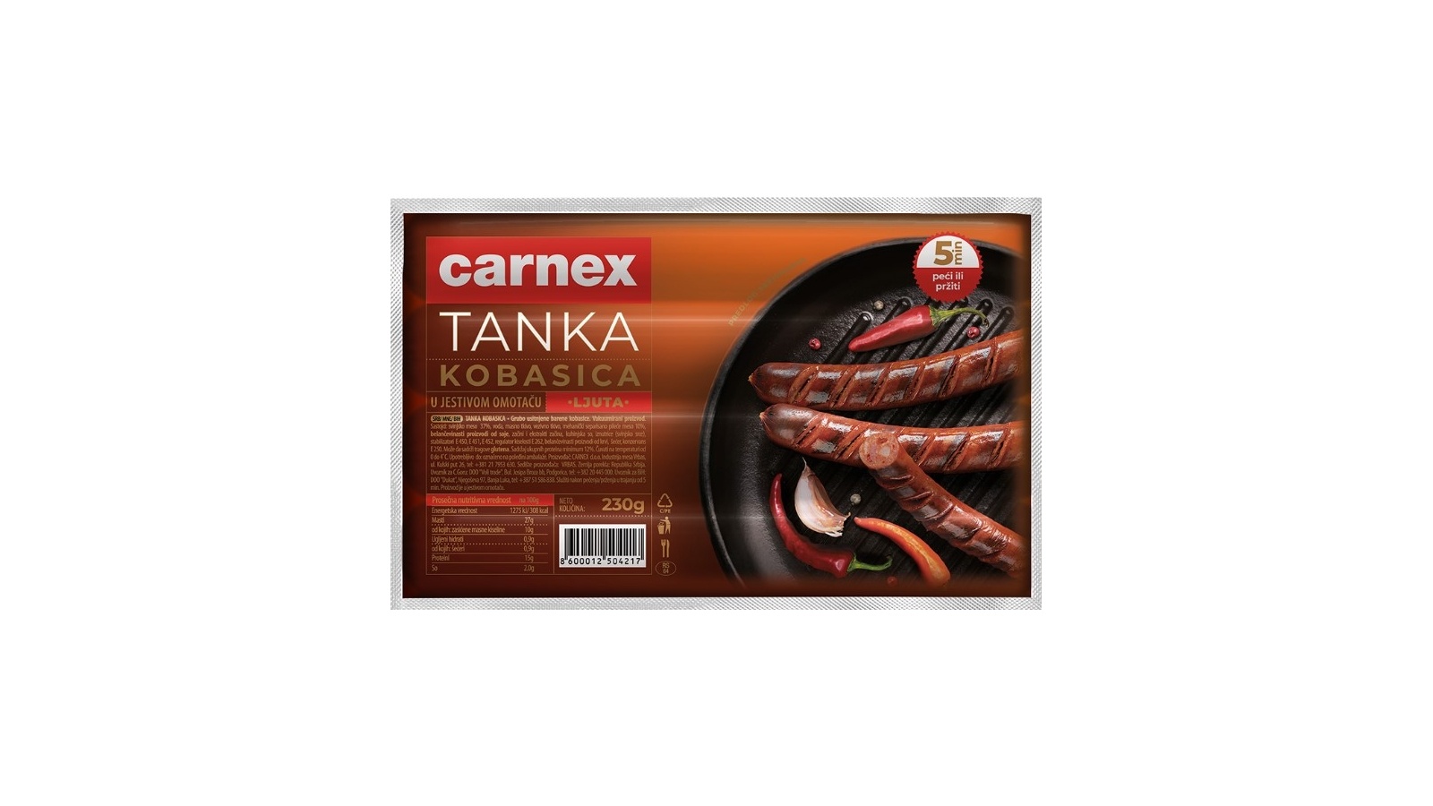 Kobasica CARNEX tanka 230g - Cenoteka