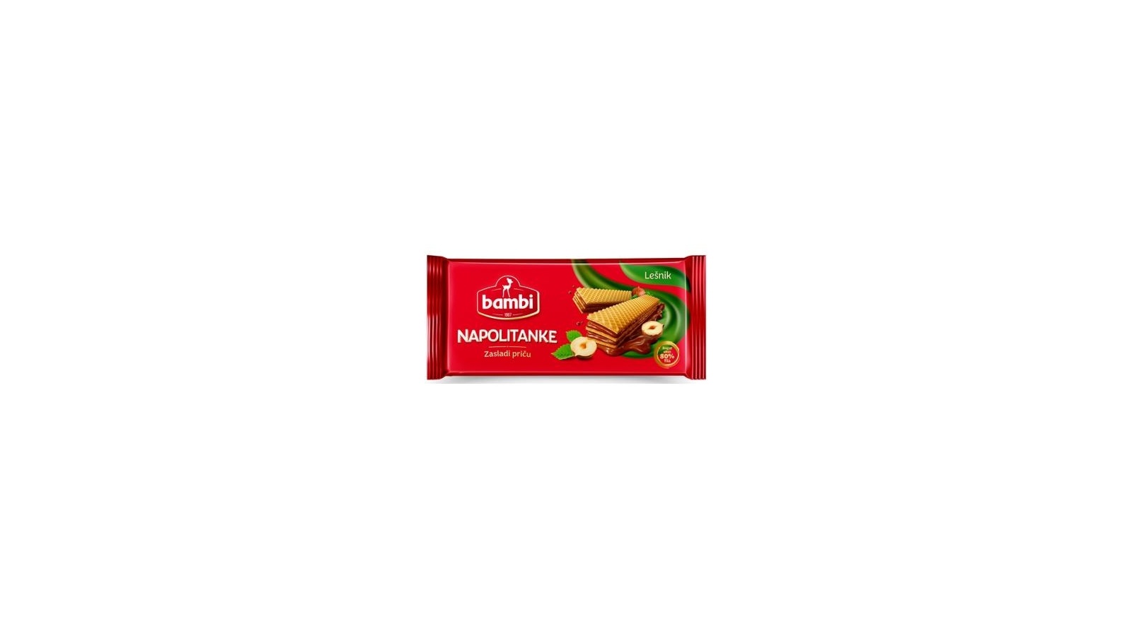 Napolitanka BAMBI lešnik 185g - Cenoteka