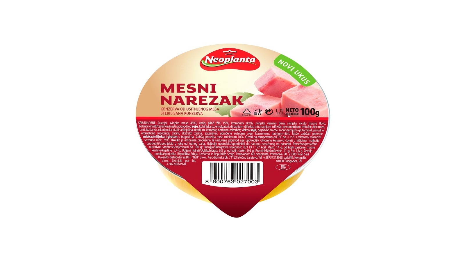 Narezak NEOPLANTA mesni 100g - Cenoteka