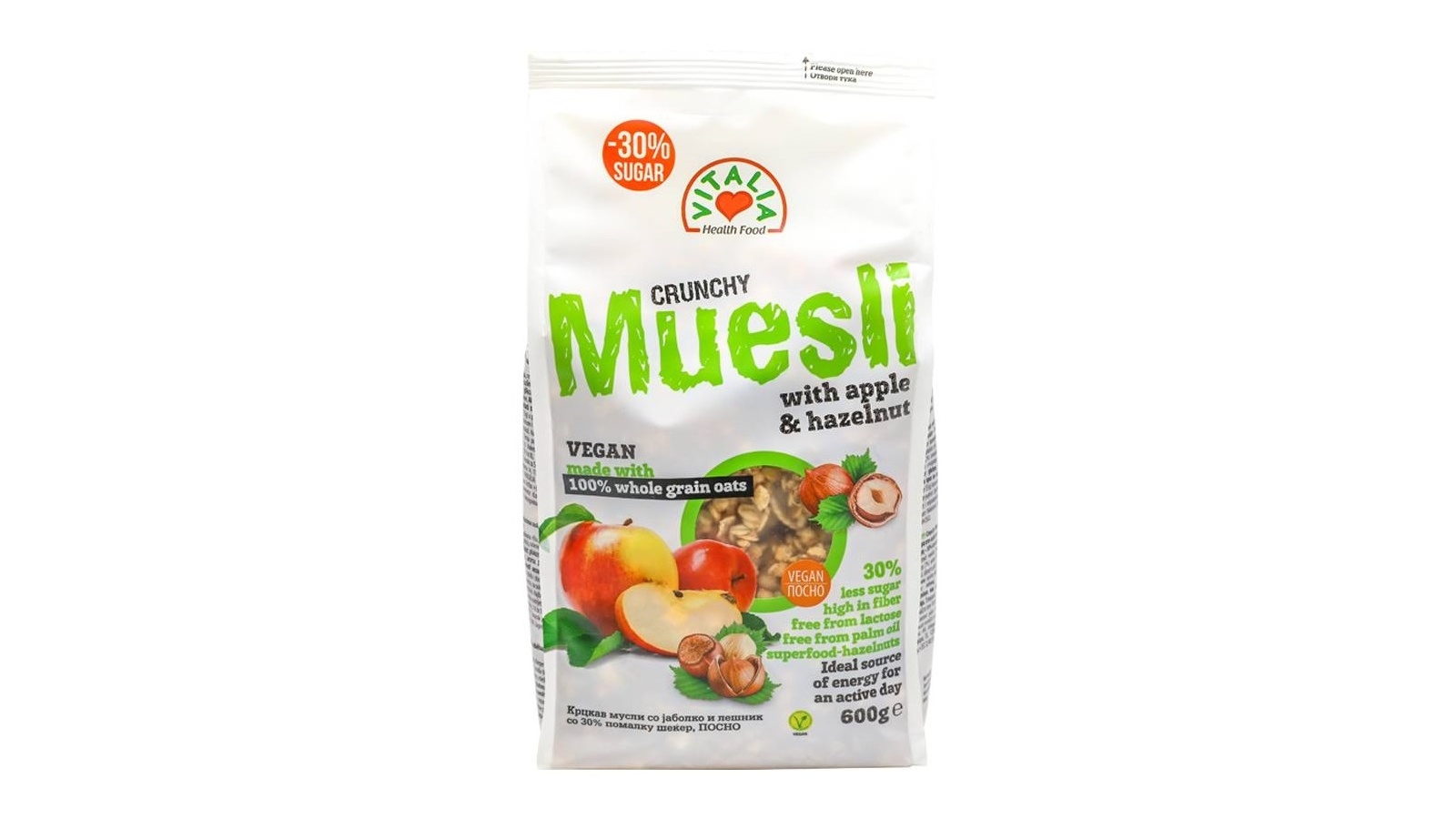 VITALIA Crunchy musli jabuka i lešnik 600g - Cenoteka