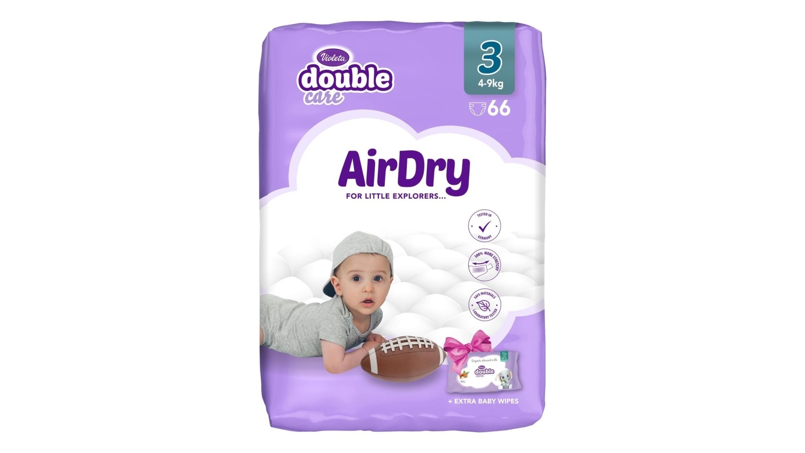 VIOLETA Double care AirDry 3 66kom - Cenoteka