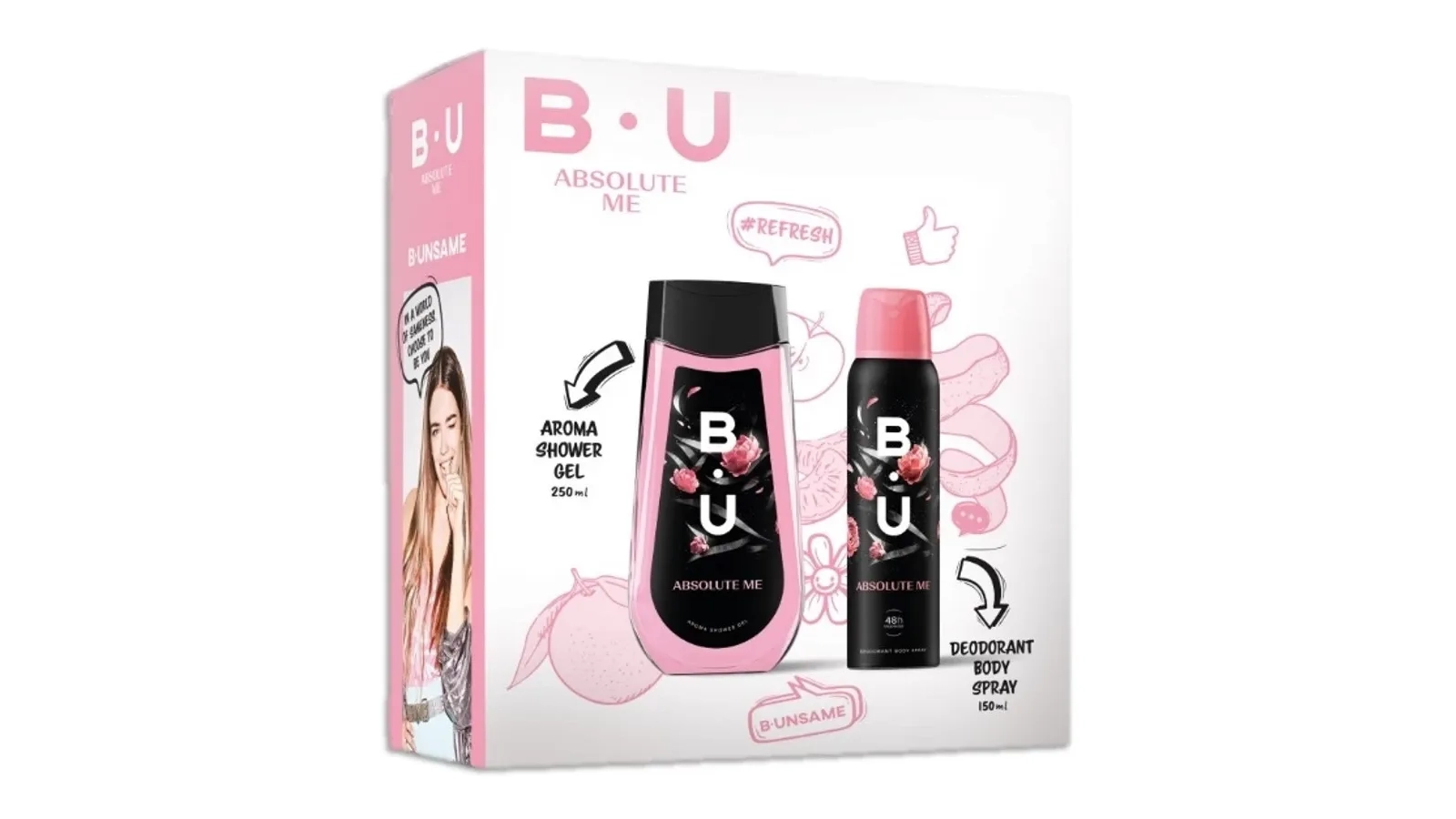 BU set Absolute me (dezodorans 150ml i gel za tuširanje 250ml) - Cenoteka