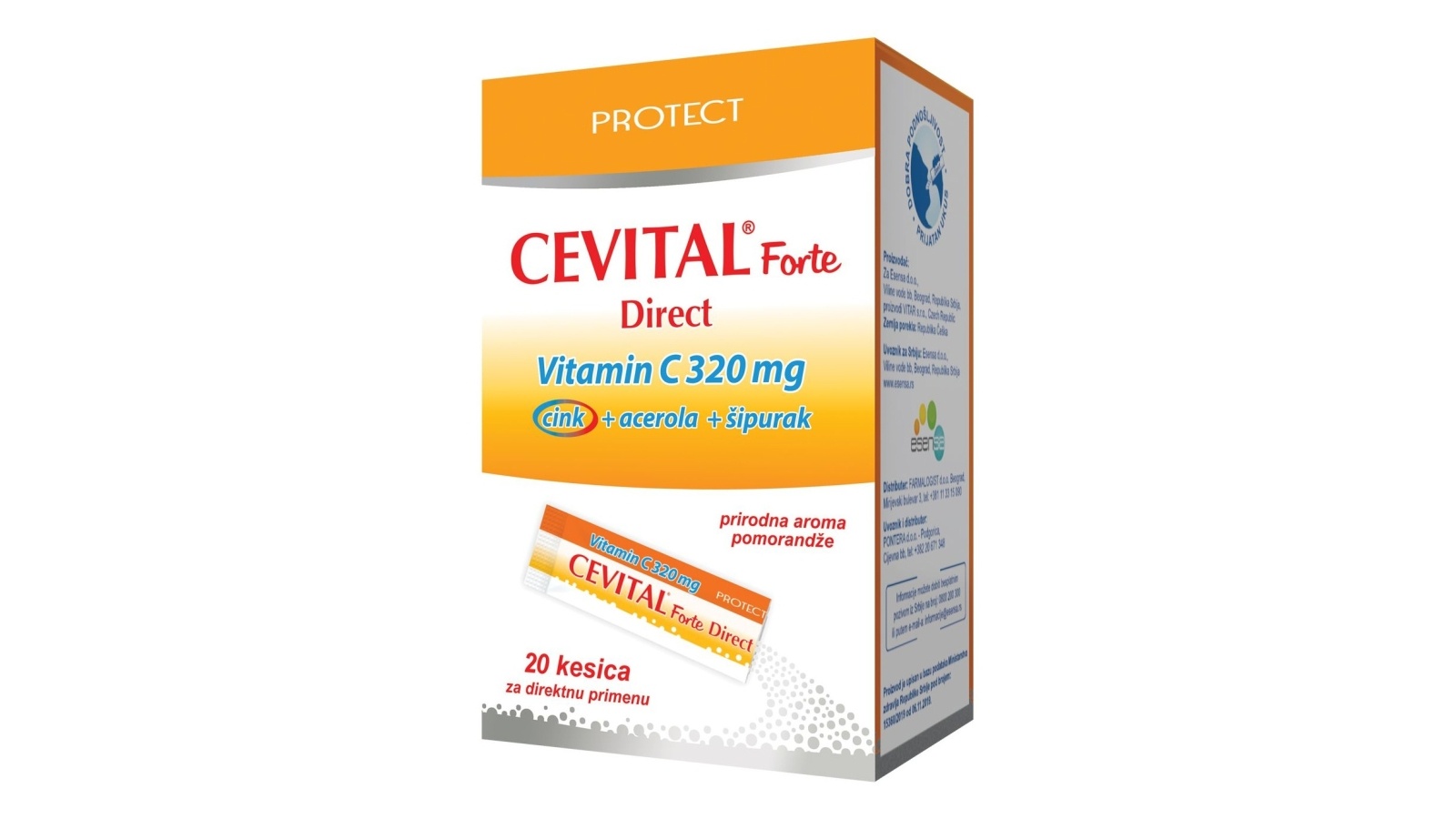 CEVITAL Forte Vitamin C 320mg cink + acerola + šipurak direct 20 - Cenoteka