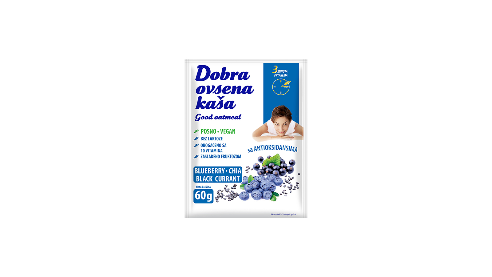 DOBRA ovsena kaša čia ribizla borovnica 60g - Cenoteka