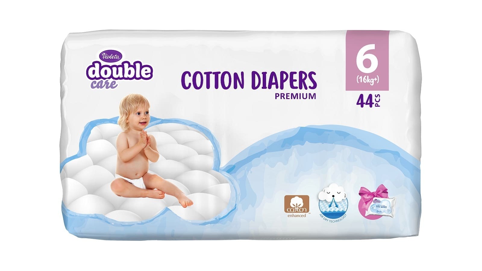 VIOLETA pelene Air dry DC junior 6 44kom - Cenoteka