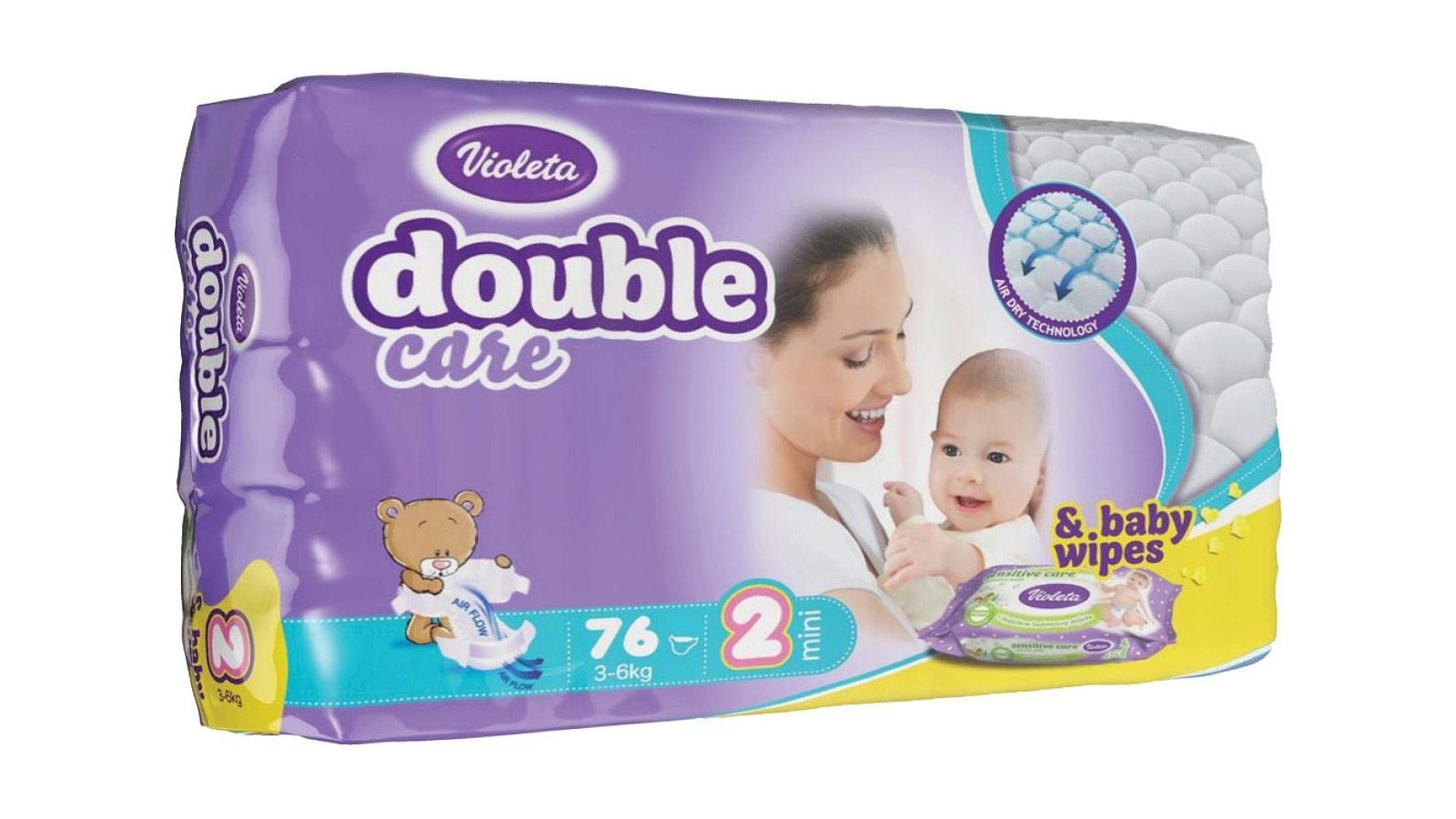 VIOLETA pelene double care JP 2 mini 76kom - Cenoteka