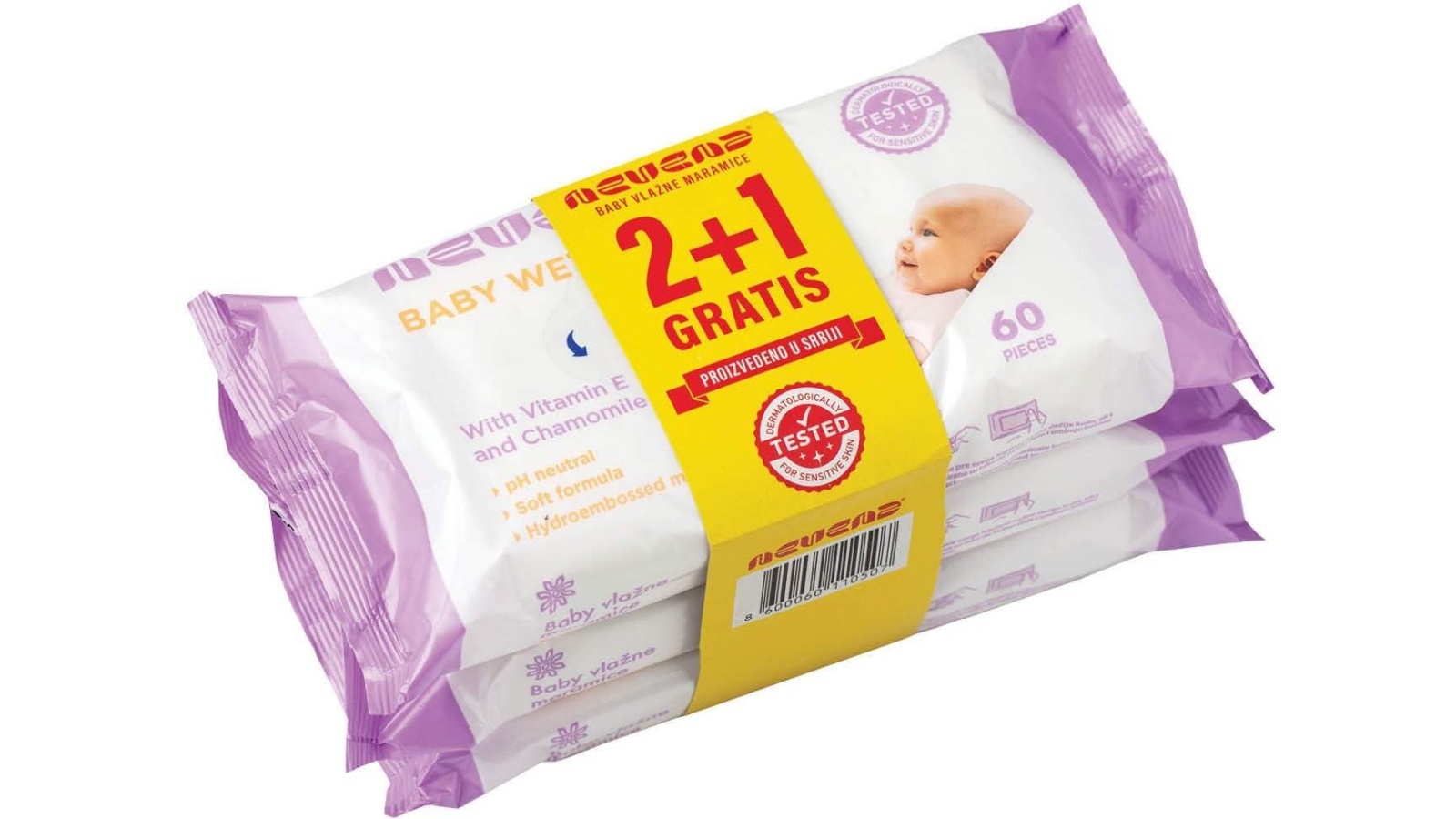 Vlažne maramice NEVENA 60kom 2+1 gratis - Cenoteka
