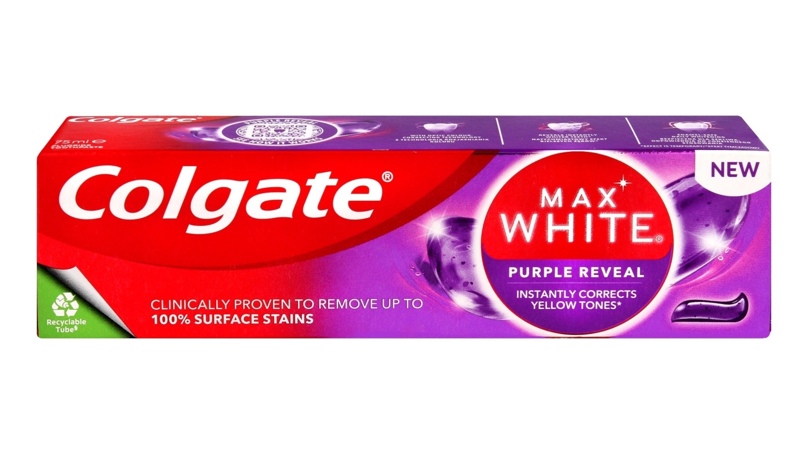 Pasta COLGATE Max white Purple reveal 75ml - Cenoteka