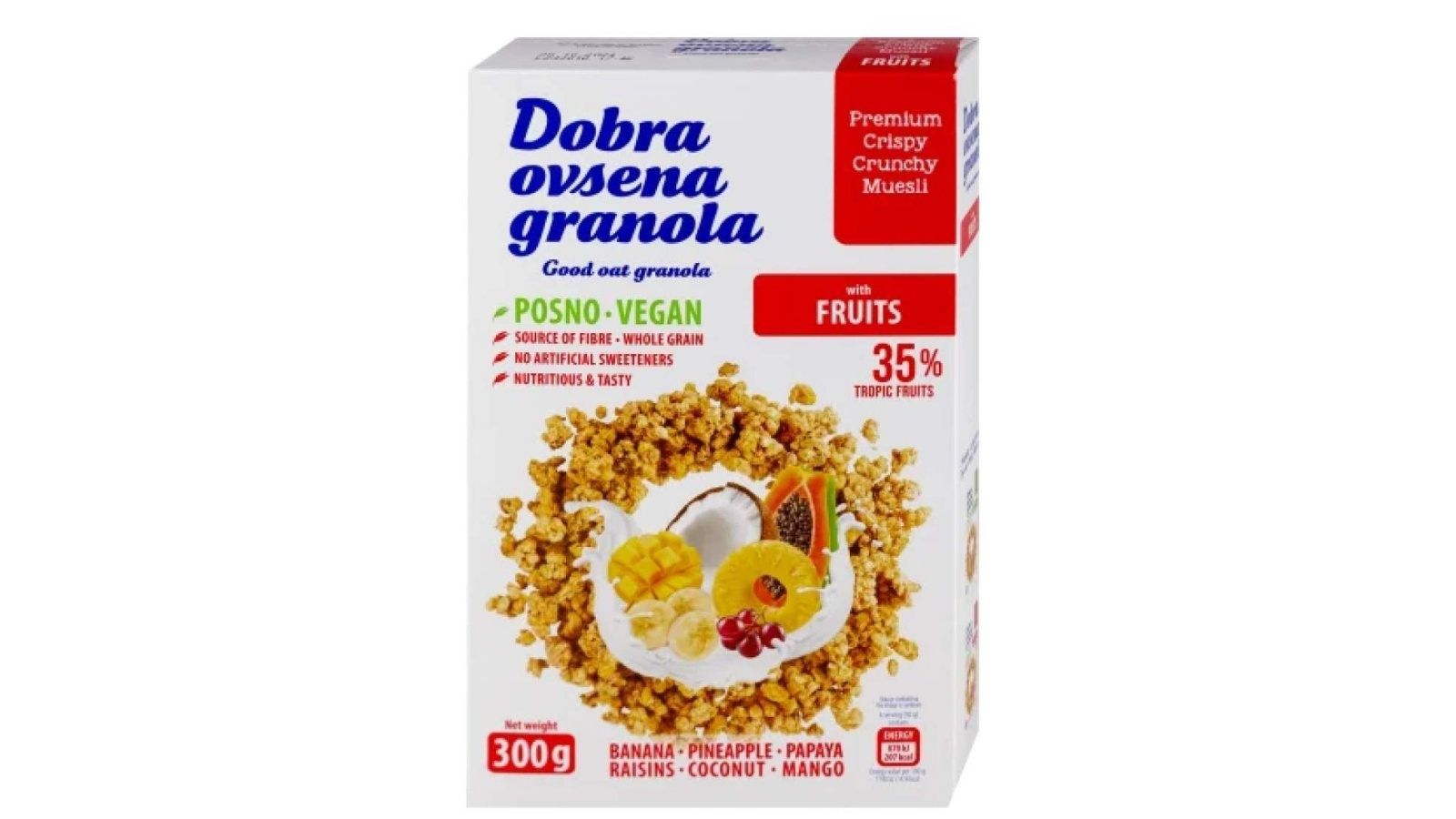 DOBRA ovsena granola tropsko voće 300g - Cenoteka