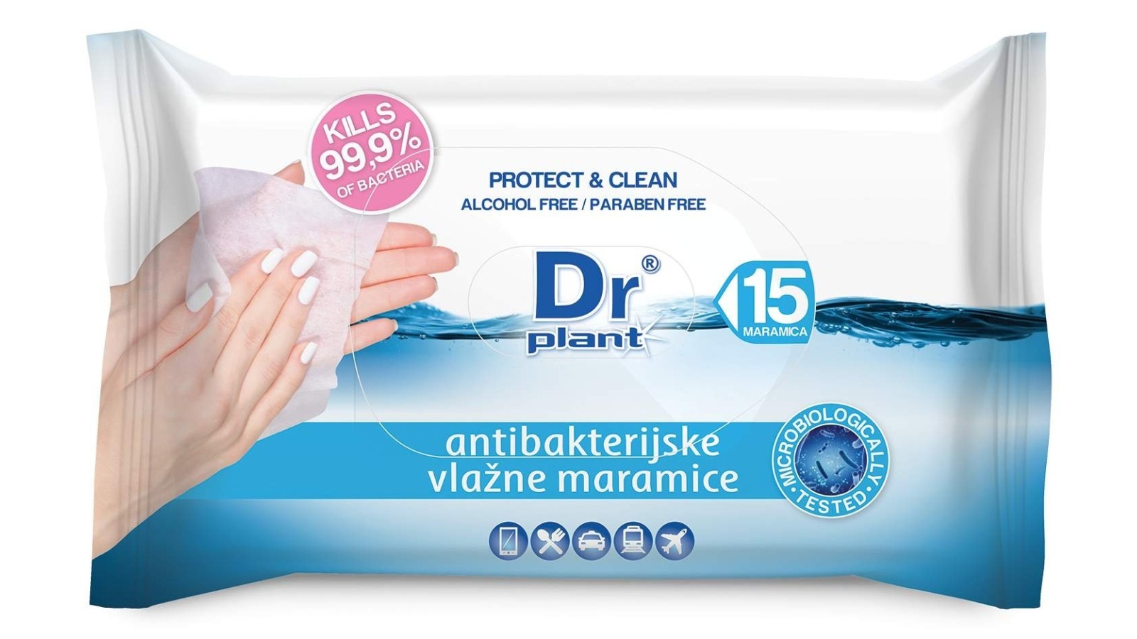 DR. PLANT antibakterijske vlažne maramice 15kom - Cenoteka