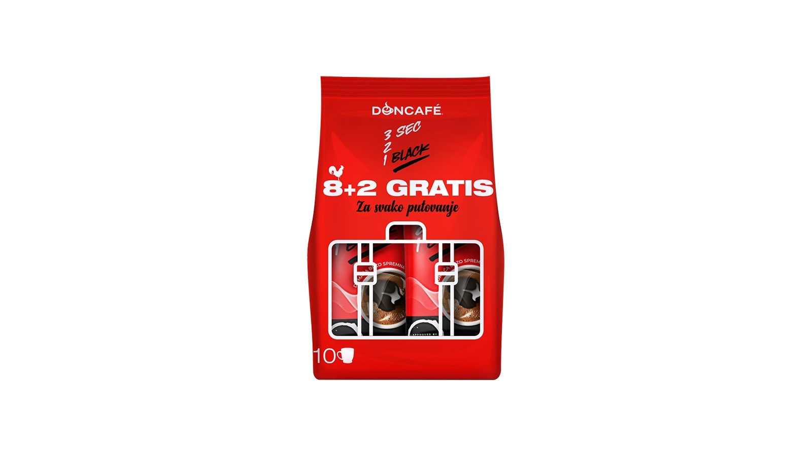 Kafa DONCAFE 3 sec 2 1 black 80g 8+2 gratis - Cenoteka