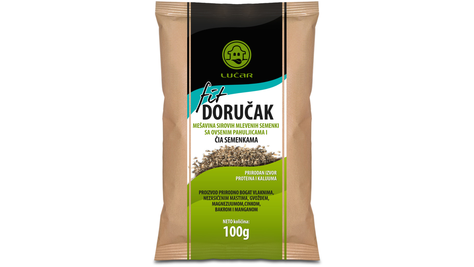 LUČAR fit doručak sa ovsenim pahuljicama i čia semenom 100g - Cenoteka