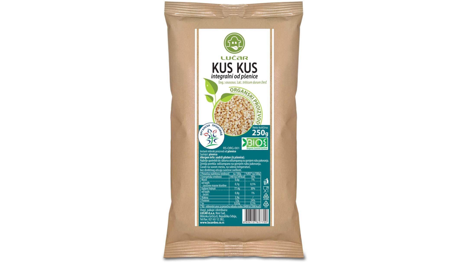LUČAR kus kus integralni organski 250g - Cenoteka
