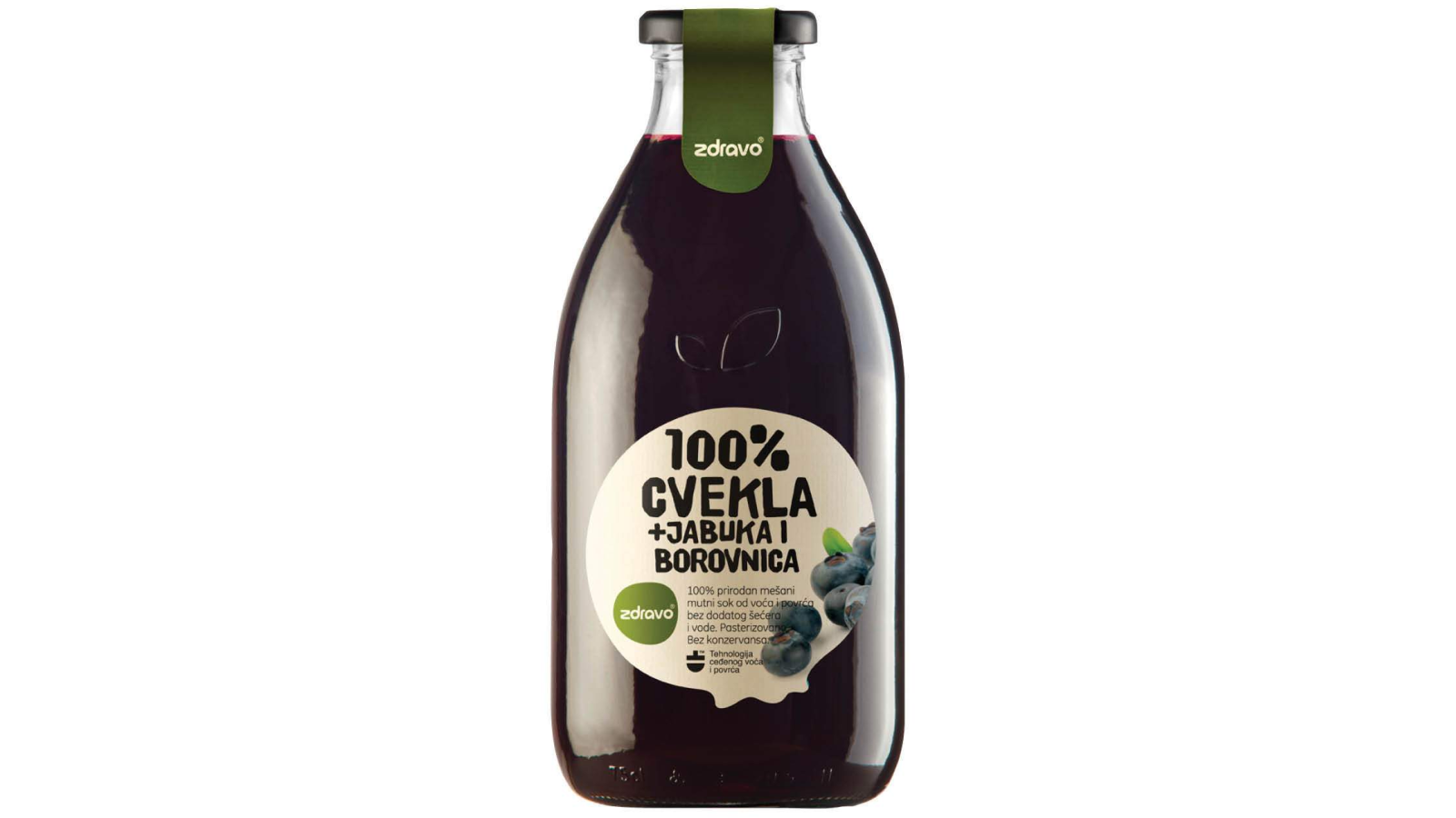 ZDRAVO organski ceđeni sok od cvekle i borovnice 750ml - Cenoteka