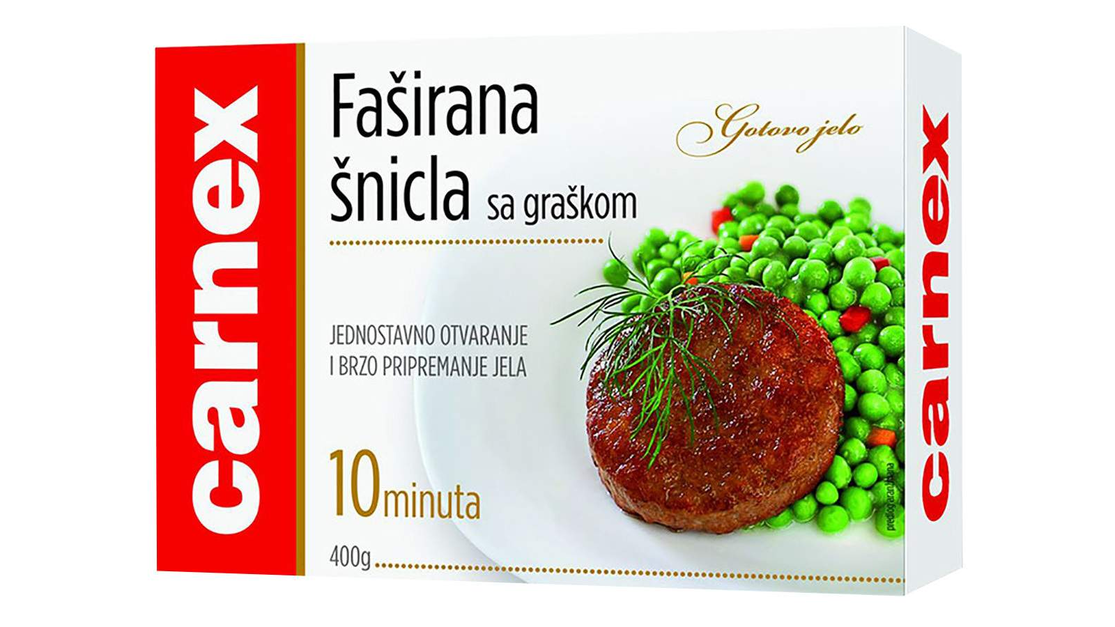 CARNEX Faširana šnicla sa graškom 400g - Cenoteka