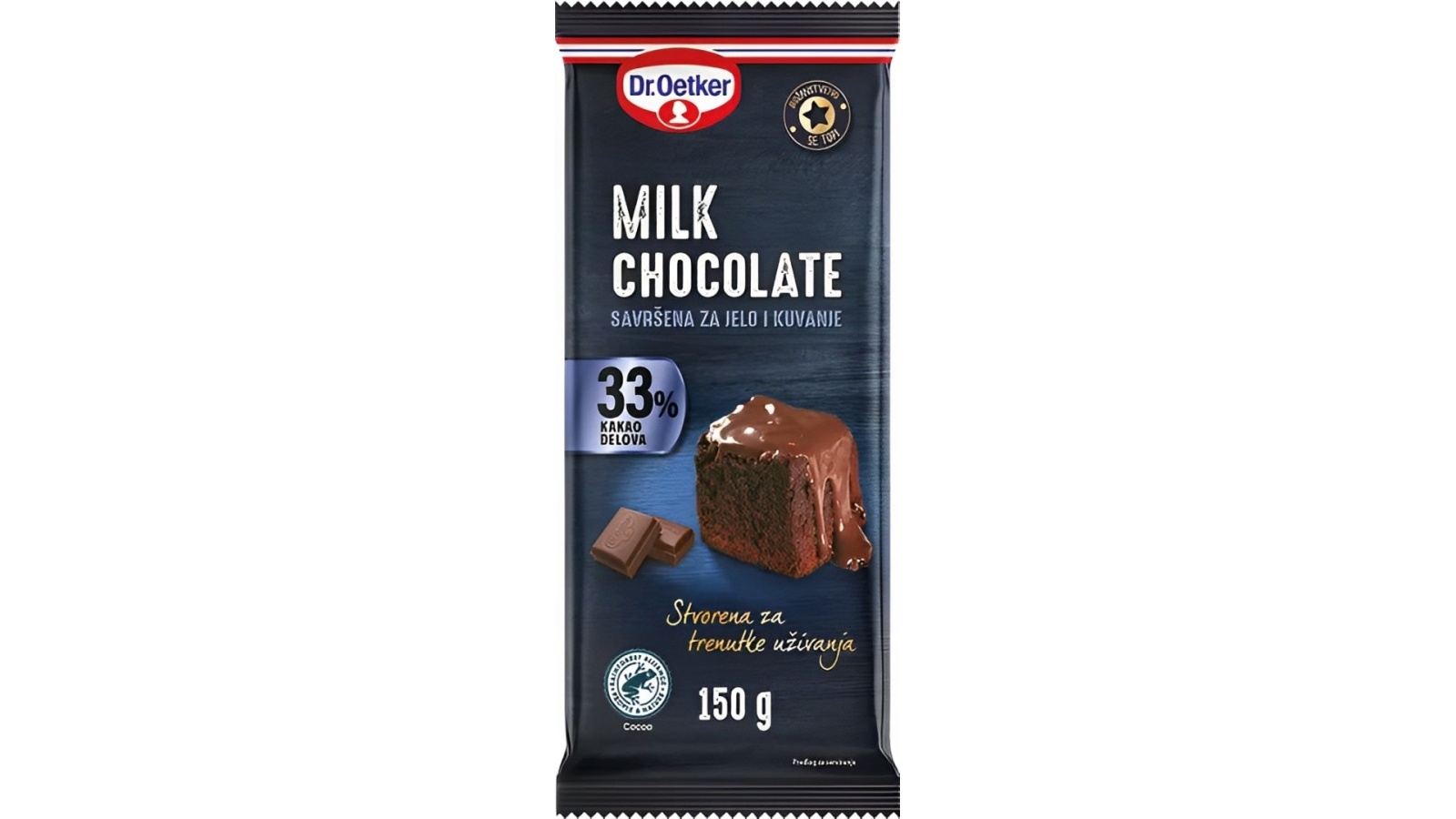 DR. OETKER Mlečna čokolada za kuvanje i jelo 33% kakao delova 150g ...