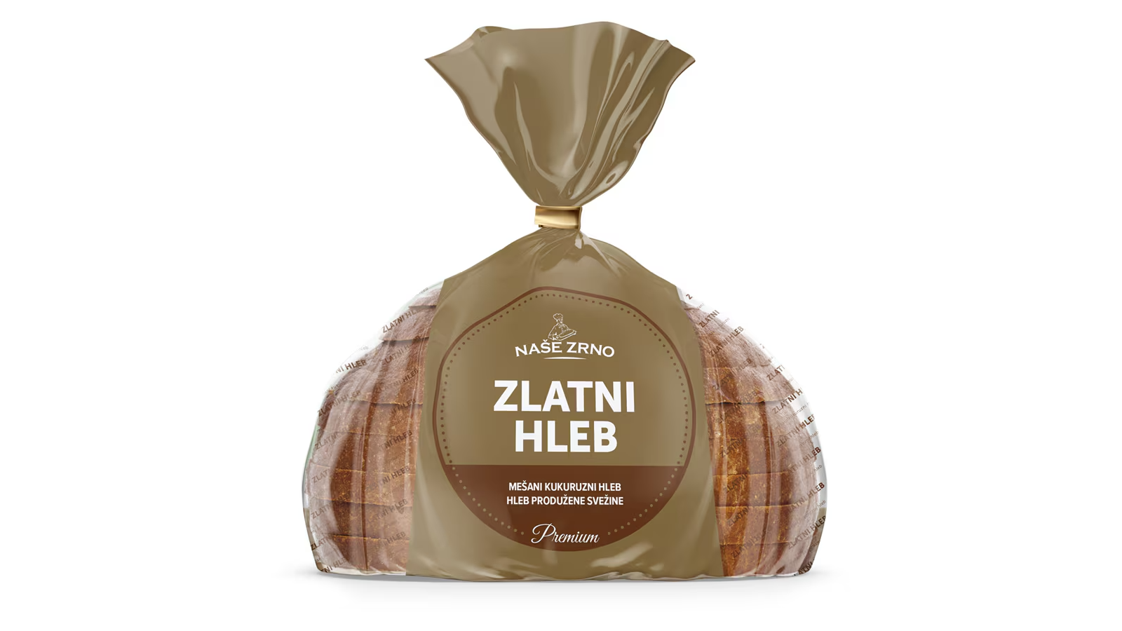 Hleb NAŠE ZRNO Zlatni mešani kukuruzni 350g - Cenoteka