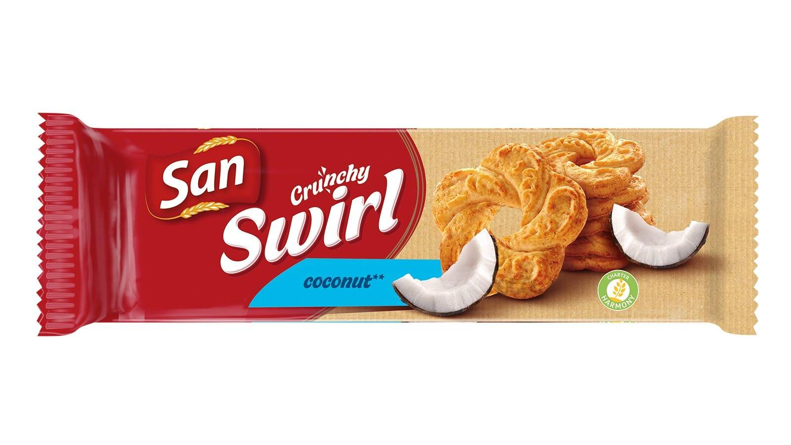 Keks SAN Crunchy swirl coconut 168g - Cenoteka