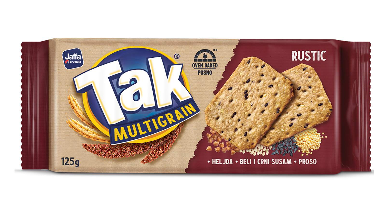 Krekeri JAFFA Tak multigrain rustic 125g - Cenoteka
