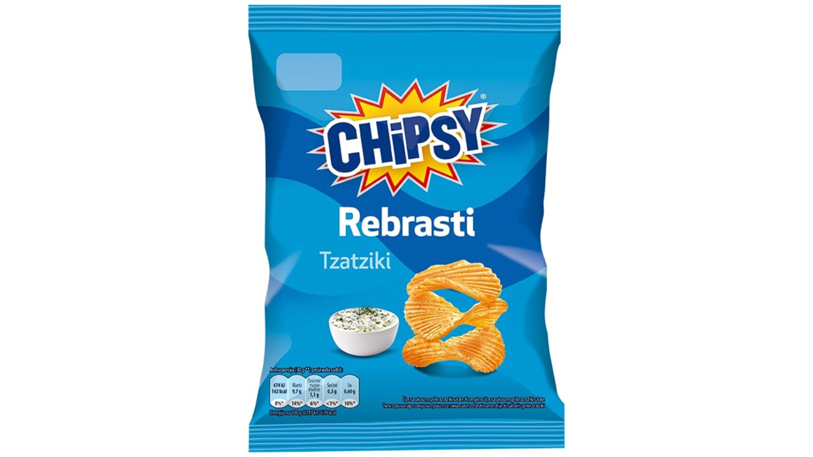 Čips CHIPSY tzatziki rebrasti 60g - Cenoteka
