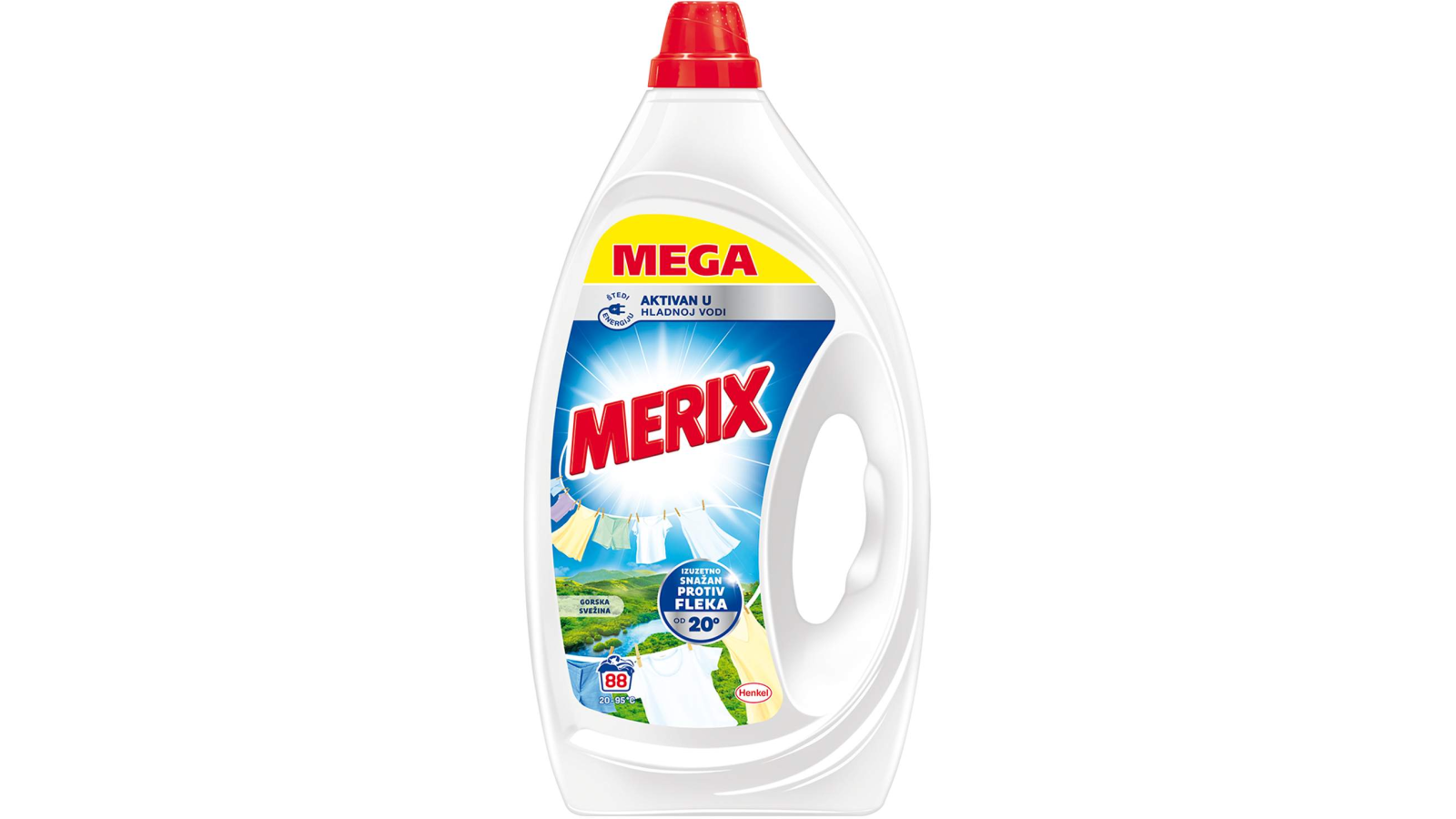 MERIX gorska svežina tečni deterdžent 88 pranja mega (3,96l) - Cenoteka