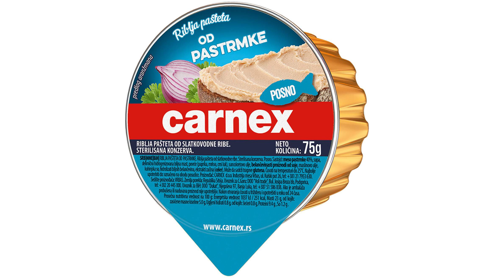 CARNEX Riblja pašteta od pastrmke 75g - Cenoteka