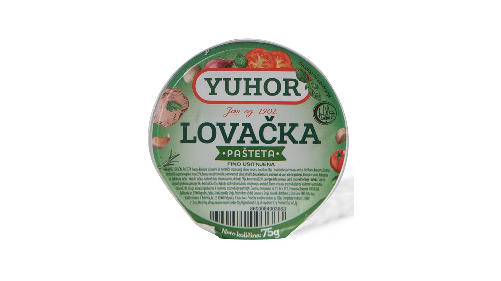 YUHOR pašteta Lovačka 75g - Cenoteka