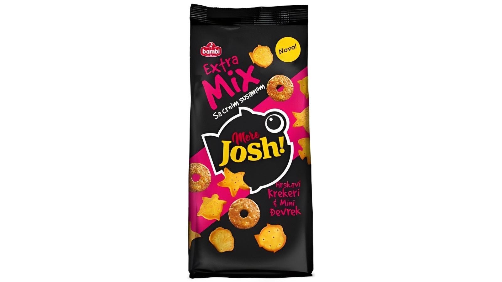 Krekeri JOSH extra mix sa crnim susamom 250g - Cenoteka