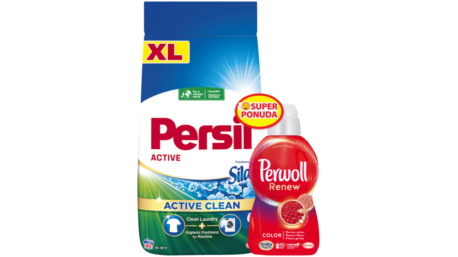 PERSIL active clean 60 pranja (5,4kg) + Perwoll Color 990ml - Cenoteka