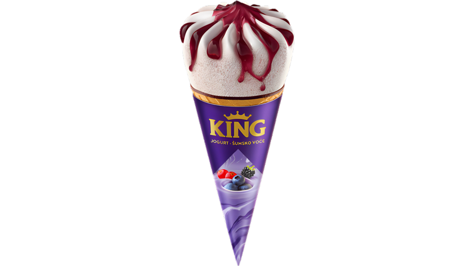 Sladoled KING jogurt i šumsko voće kornet 167ml - Cene i Akcije