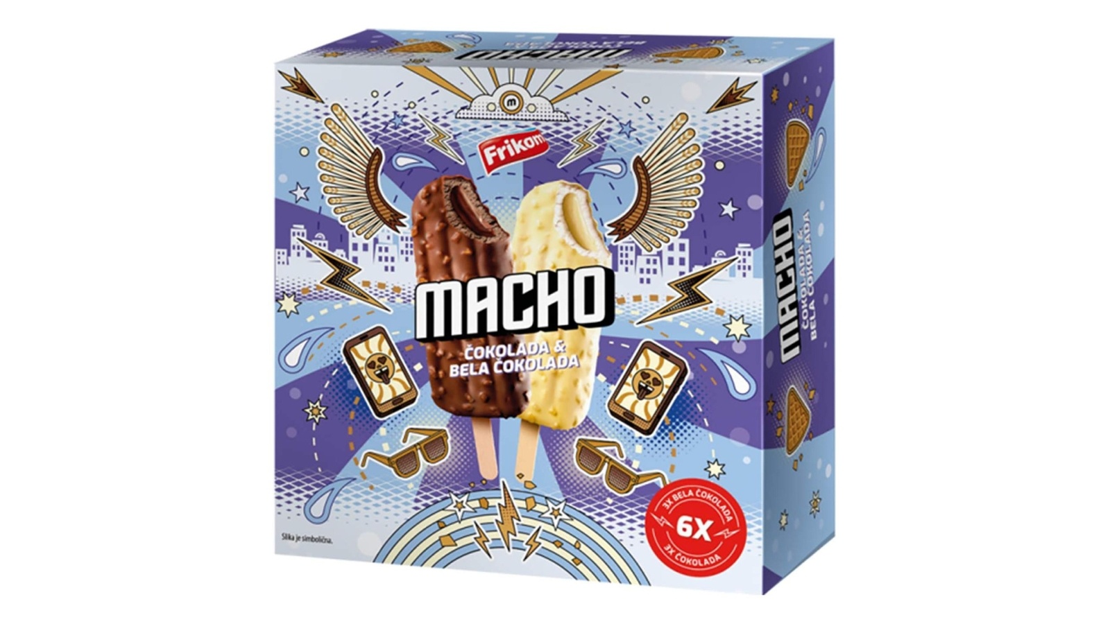 Sladoled MACHO mixbox čokolada i bela čokolada 450ml - Cenoteka