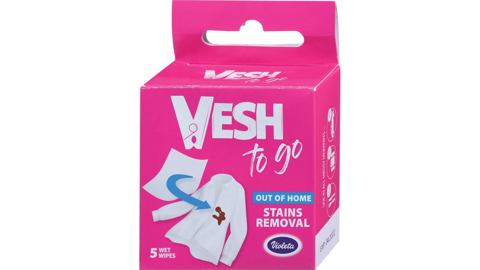 Vlažne maramice za fleke VIOLETA Vesh to go 5kom - Cenoteka