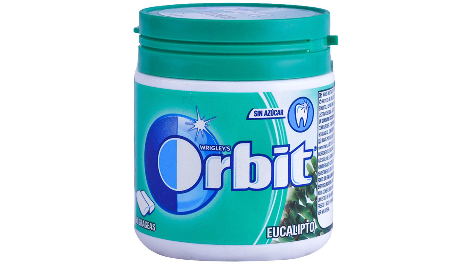 Žvake ORBIT Menthol & eucalyptus bottle 84g - Cenoteka