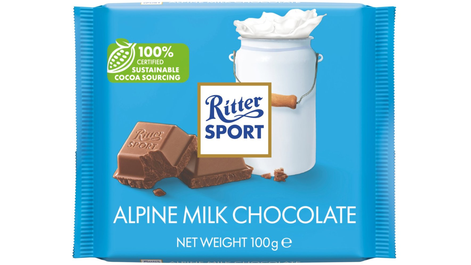 Čokolada RITTER SPORT alpine milk 100g - Cenoteka