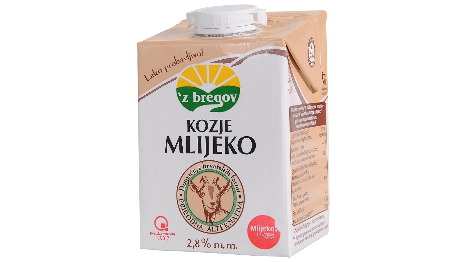 Dugotrajno kozje mleko Z'BREGOV 2,8% 0,5l - Cenoteka