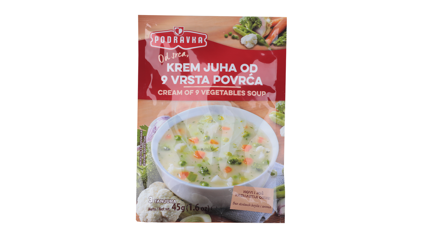 Krem supa od 9 vrsta povrća PODRAVKA 45g - Cenoteka