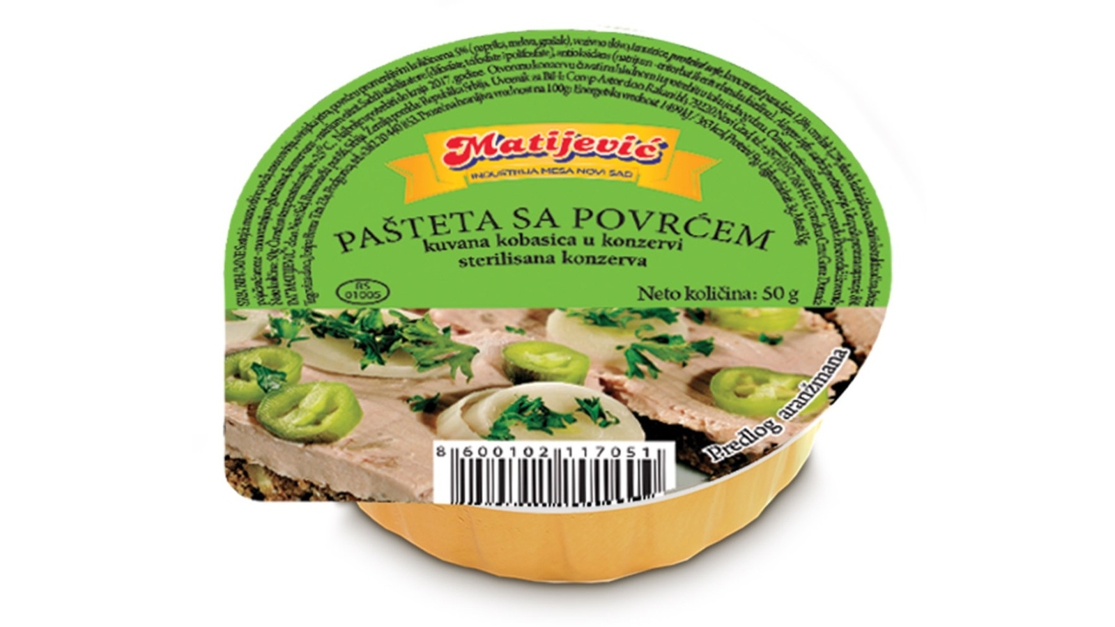 MATIJEVIĆ pašteta sa povrćem 50g - Cenoteka