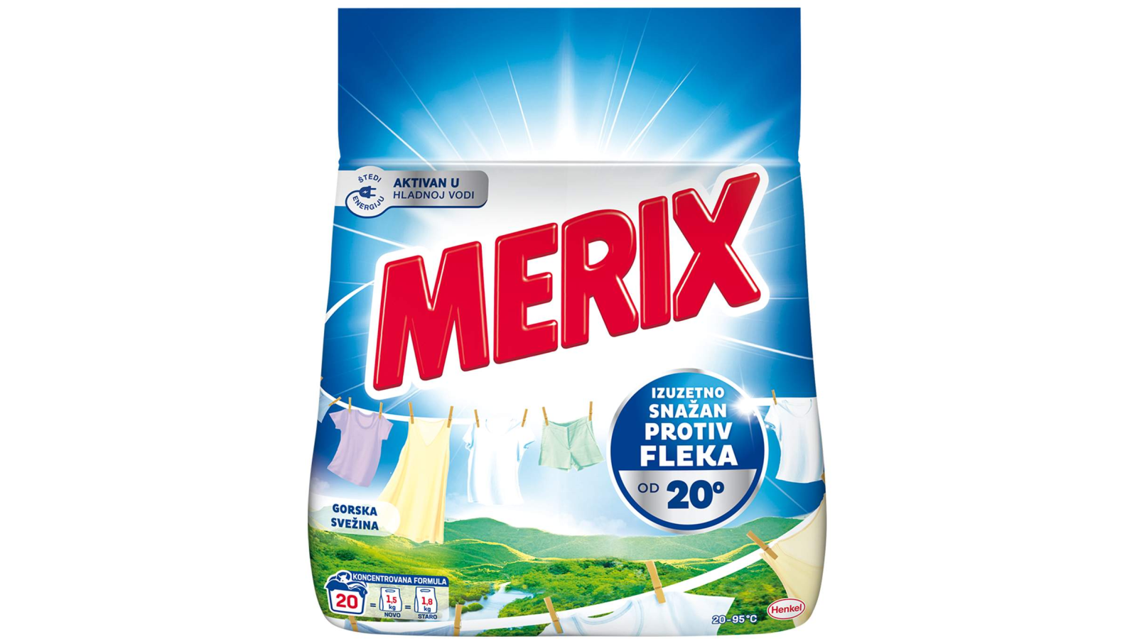 MERIX gorska svežina 20 pranja (1,5kg) - Cenoteka