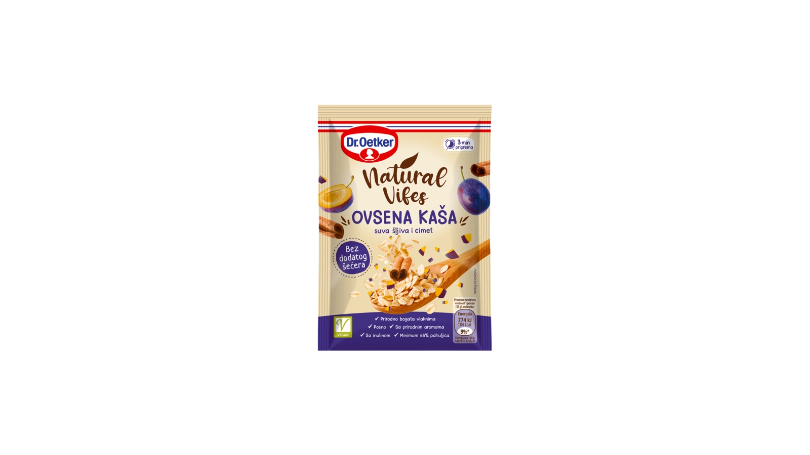 Ovsena kaša DR.OETKER suva šljiva cimet 55g - Cenoteka