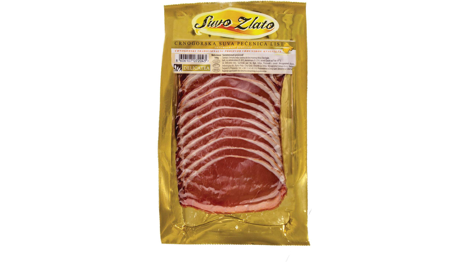 Pečenica crnogorska SUVO ZLATO slajs 100g - Cene i Akcije