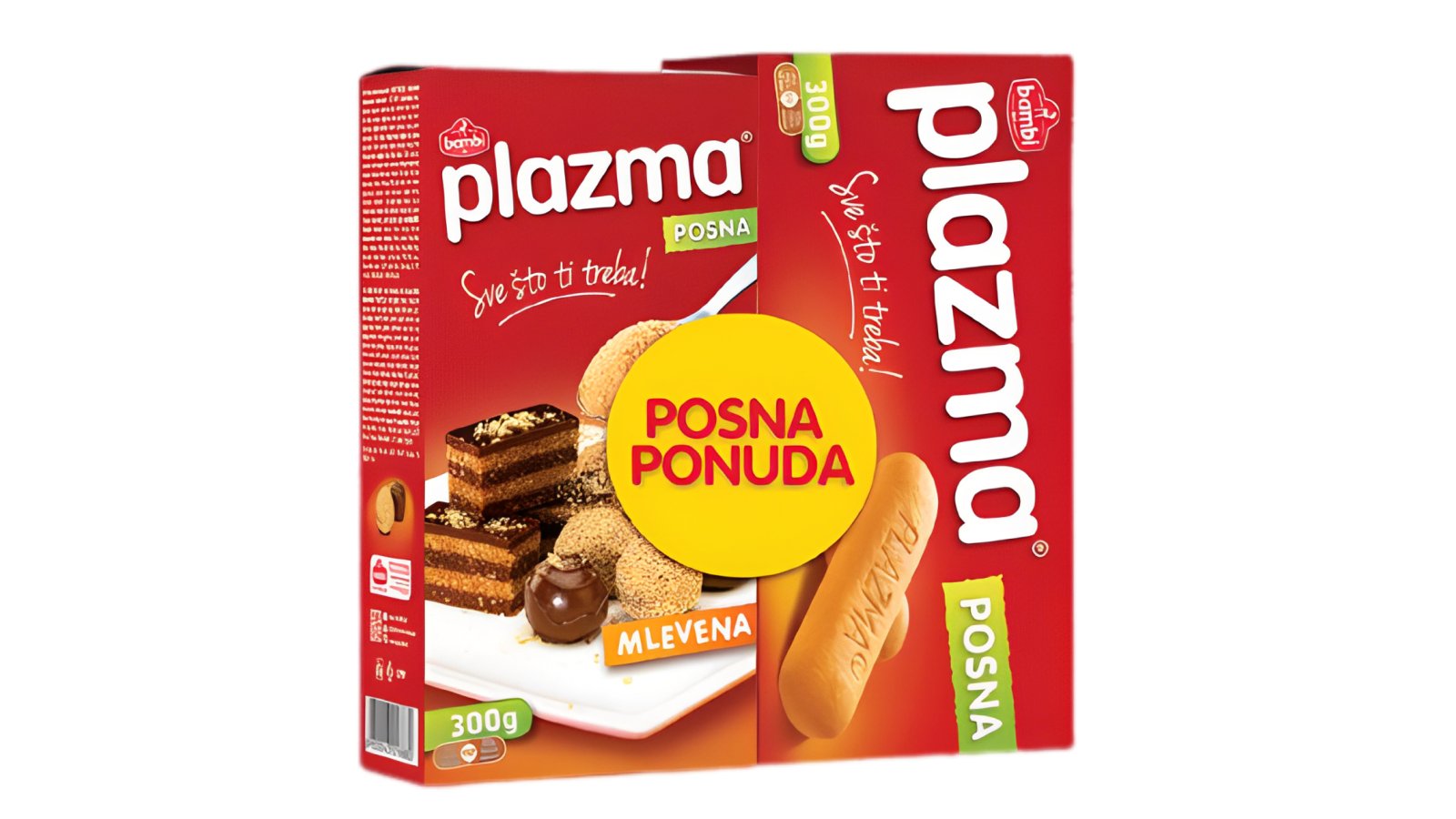 PLAZMA posna 300g + PLAZMA mlevena posna 300g - Cenoteka