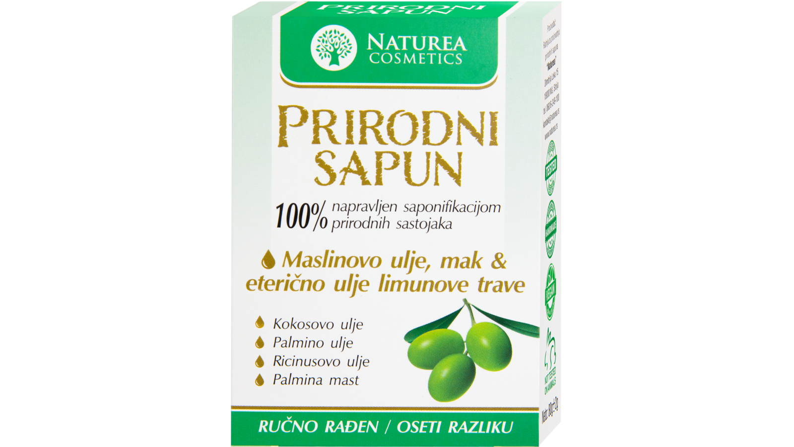 NATUREA COSMETICS maslinovo ulje prirodni sapun 80g - Cenoteka