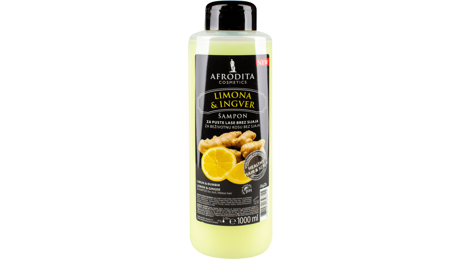 Šampon AFRODITA lemon&ginger 1l - Cenoteka