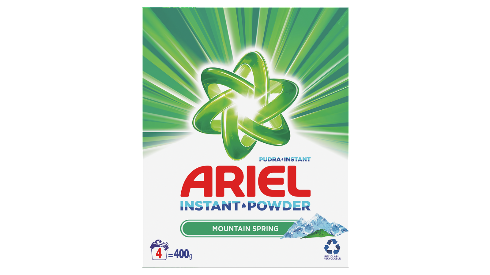 ARIEL mountain spring 4 pranja (400g) - Cenoteka